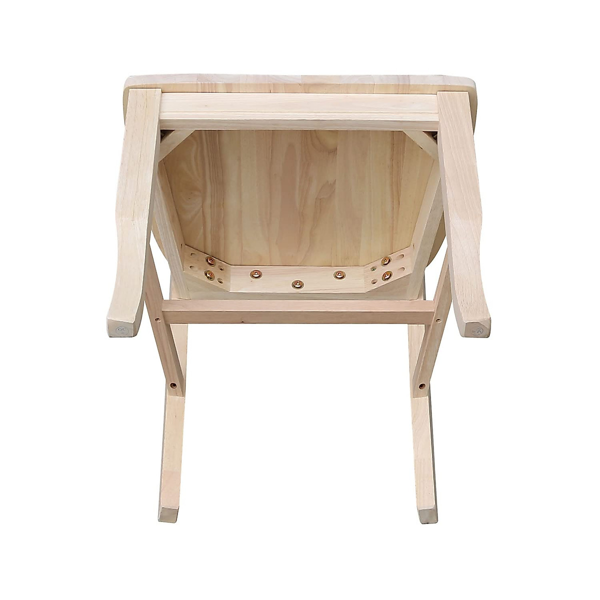 International Concepts Set of Two Double X-Back Dining Chair, 19.9"W x 22"D x 41.3"H, Wood Unfinished