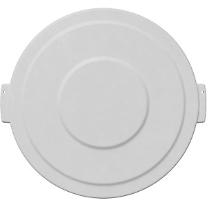 SPARTA Bronco Waste Container Trash Can Lid, Round Trash Bin for Disposal, 32 Gallons, White