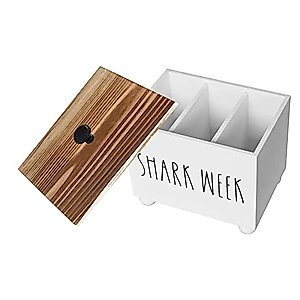 Tampon Holder for Bathroom, Farmhouse Pad Storage Container, Rustic Wood Bathroom Storage Bin with Lid, Period Organizer for Women, Feminine Products Caddy, Bathroom Accessories Decor Box