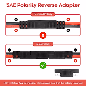 PAEKQ SAE Connector Splitter, 10AWG Y Splitter SAE 1 to 2 Extension Cable Quick Disconnect Connector Suitable for Solar Battery Connection Transfer,Motorcyclists, ATVS,Carsand (2Feet)