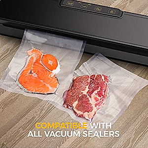 Food Grade Material 8"x50 feet Rolls 2 Pack Vacuum Sealer Bags for Food Saver, Seal a Meal, Weston. Commercial Grade, BPA Free, Meal Prep or Sous Vide