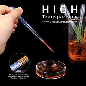 Teenitor 200PCS 2ML Disposable Pipettes Plastic Transfer Pipettes Eye Dropper Plastic Pipettes Dropper for Science Experiments, Essential Oil Blending, Crafting