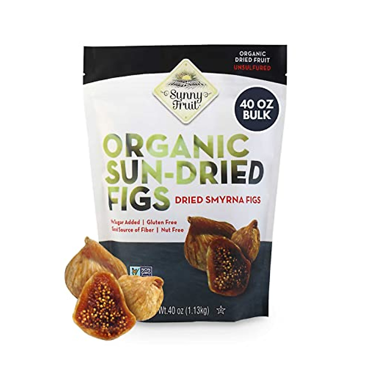 Organic Dried Smyrna Figs 40oz Bulk Bag | Tender & Juicy - NO Added Sugars, Sulfurs or Preservatives | ALLERGEN-FRIENDLY, VEGAN, KOSHER & HALAL