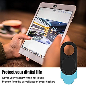 Zopsc Webcam Cover 3pcs Ultra Thin Metal Lens Cap Protection Cover Anti-Hacker Protection Privacy Security Suitable for Smartphones Tablets Desktops Laptops(Silver Black Pink Color)