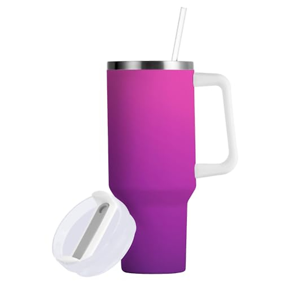 ODAWA Gradient Purple Tumbler Cup with Straw and Lid Travel Mug 40 Oz Stainless Steel Water Bottle