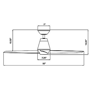 Slim Smart Indoor and Outdoor 3-Blade Ceiling Fan 52in Brushed Aluminum with 3500K LED Light Kit and Remote Control works with Alexa, Google Assistant, Samsung Things, and iOS or Android App