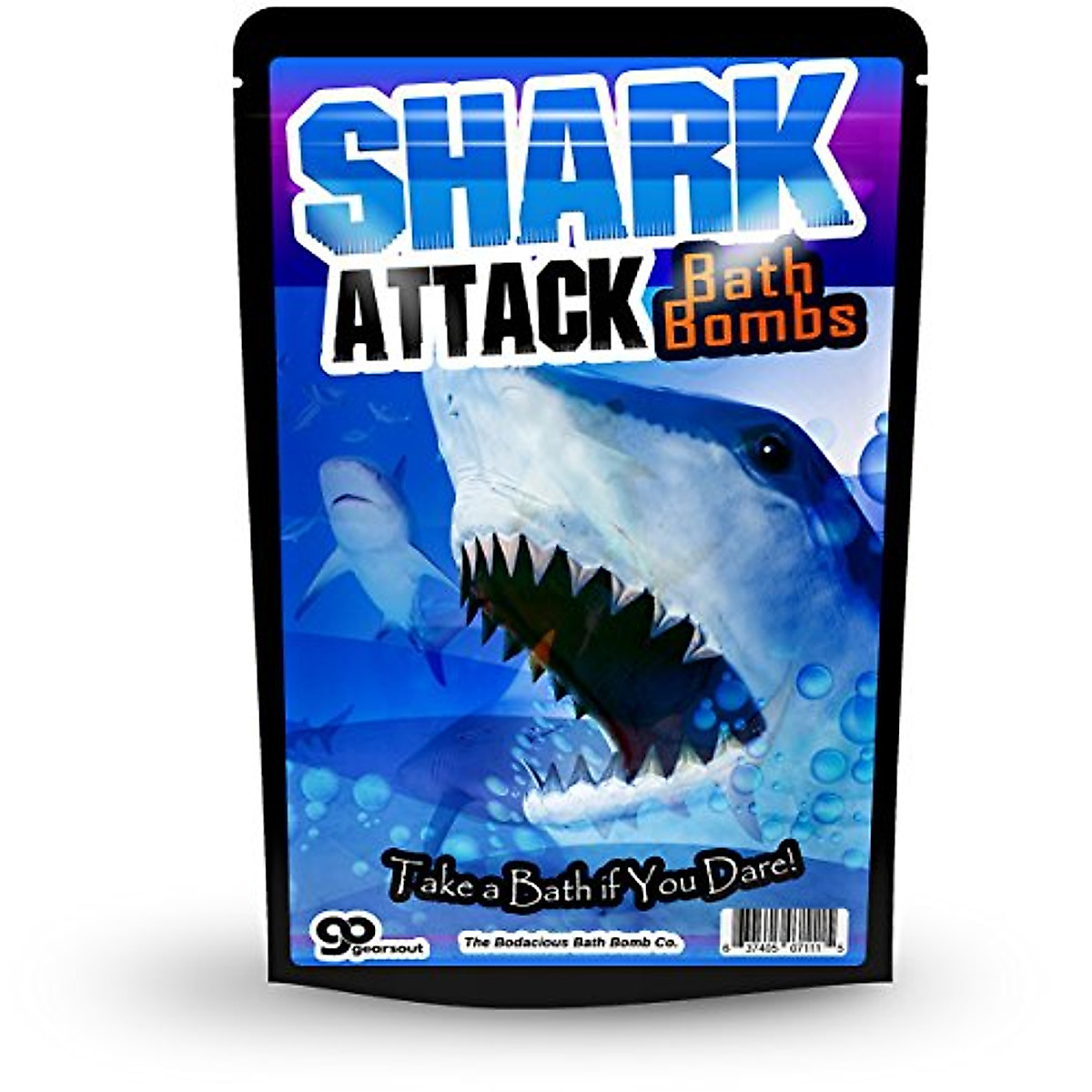 Shark Attack Bath Bombs - Cool Bath Bombs for Kids - Fun Bath Fizzers for Boys - XL Black and Blue Bath Bombs
