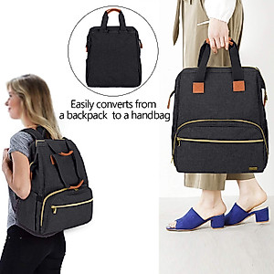 Teamoy Breast Pump Bag Compatible with Spectra S1,S2, Medela and Cooler Bag, Convertible Breast Pump Tote and Backpack with Laptop Sleeve for Working Moms, Black