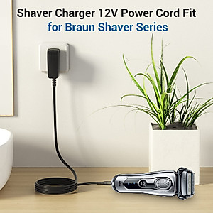 for Braun Charger, Shaver Charger 12V Power Cord for Braun Series 7 9 3 5 1, Electric Razor Shaver Adapter Power Supply Cord for Braun 3040s 340s 790cc 7865cc 9090cc 9330s 5018s 7020s 9095cc 390cc
