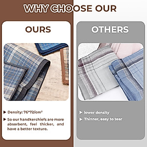 Ohuhu Men's Handkerchiefs Cotton, Handkerchief Mens Hanky