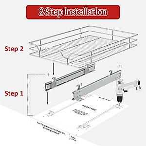 LOVMOR Pull Out Cabinet Organizer and Storage 11" W x 21" D, Slide Out Shelves for Kitchen Cabinets
