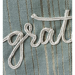 Primitives by Kathy Grateful Dish Towel with Decorative Tassels, Green, 20" x 28"