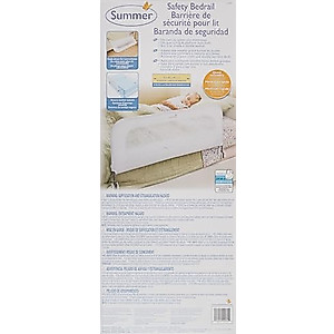 Summer Infant Single Fold Safety Bedrail, White, Metal and Fabric Bedrail for Toddlers, 42.5” Long, Fits Twin, Full, and Queen Beds and Accommodates Thick Mattresses and Platform Beds