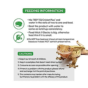 REPTQ Cricket+ Nutrients for Geckos - Protein, Lactic Acid, Vitamin D3 - Dried Insects for Crested/Leopard Gecko - High Calcium Cricket Diet Food - All Natural Gecko Food Munchies