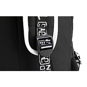 jupkem Anime Jujutsu Backpack Bag USB with Charging Port Student School Bag Laptop Cosplay for Boys Girls (black)