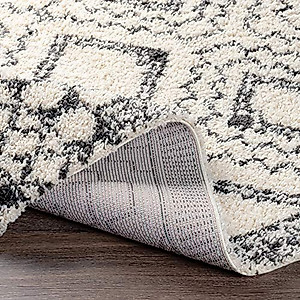 Artistic Weavers Moroccan Soft Ana Maria Shag Area Rug, 7'10" x 10', Cream/Charcoal