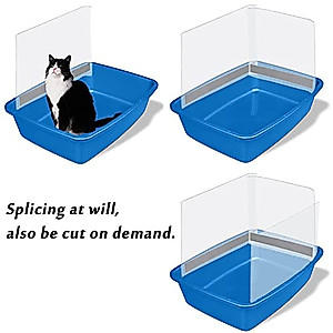 6 Pack Cat Litter Box Pee Shields, High Side Open Top Kitty Litter Pan Shield - Keep Litter in The Pan, (Litter Box Not Included)