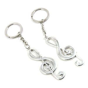 50 Pieces Keychain Keyring Door Car Key Chain Ring Tag Charms Supplies O6DD1Y Music Musical Note