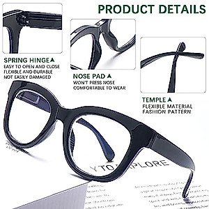 COJWIS 6 pack Reading Glasses for Women Stylish Blue Light Blocking Anti Eyestrain Computer Eyeglasses Spring Hinge (6C, 1.75, multiplier_x)