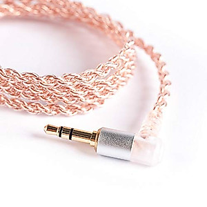Kinboofi KBEAR 4 Core Upgrade MMCX Copper Earphone Cable, HiFi Earbud Headset Replacement TRS MMCX Cable Copper Extension Cable for BGVP DM7 TIN T3 T2, T2 Plus, T4 etc(MMCX 3.5mm Plug)…