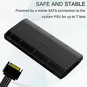 novonest 5V 3PIN ADDRESSABLE RGB Fan Hub/Splitter,7-Port 4PIN SATA PWM,for 4-Pin & 3-Pin Case Fans,Black,P7PRGB