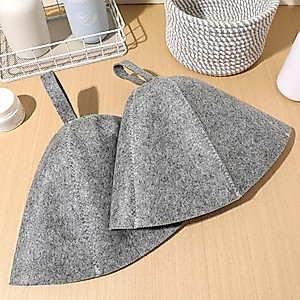 Tofficu Russian Banya Hat 2pcs Original Wool Sauna Hat Russian Felt Bath Hat Vaporarium Hat for Women Men Grey Vaporarium Hat