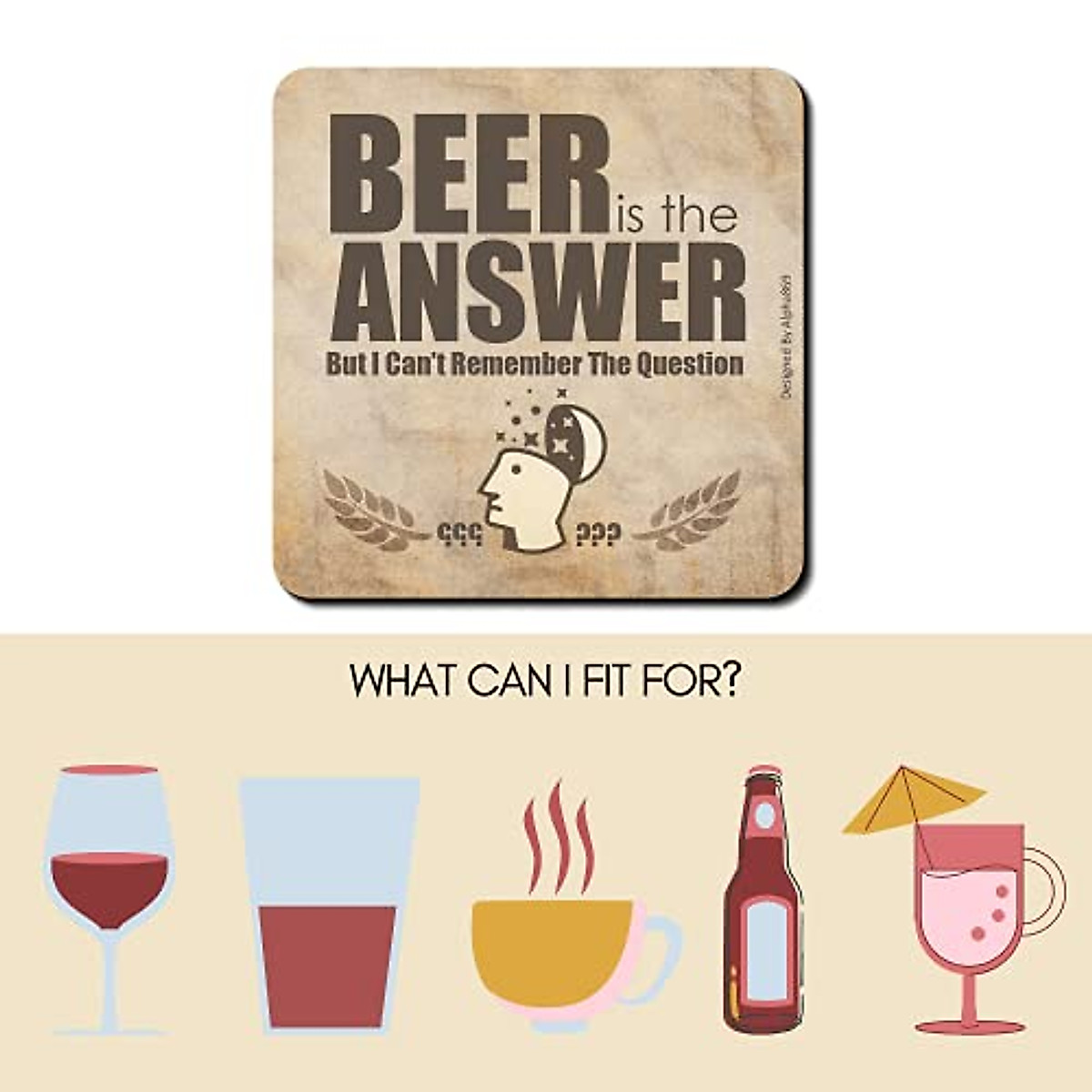 Funny Coasters for Drinks, 8 Set Coasters Cork Base, Beer Coasters for Drinks Funny, Bar Coasters Funny Ideal for Man Cave, Coasters with Sayings, Funny Coasters, Housewarming Gift for Beer Lovers