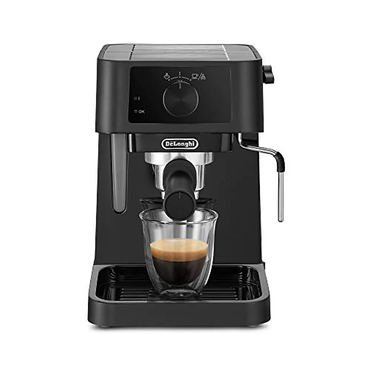 De'Longhi Stilosa EC230.BK, Traditional Barista Pump Espresso Machine, Espresso and Cappuccino, 2 cups, Black
