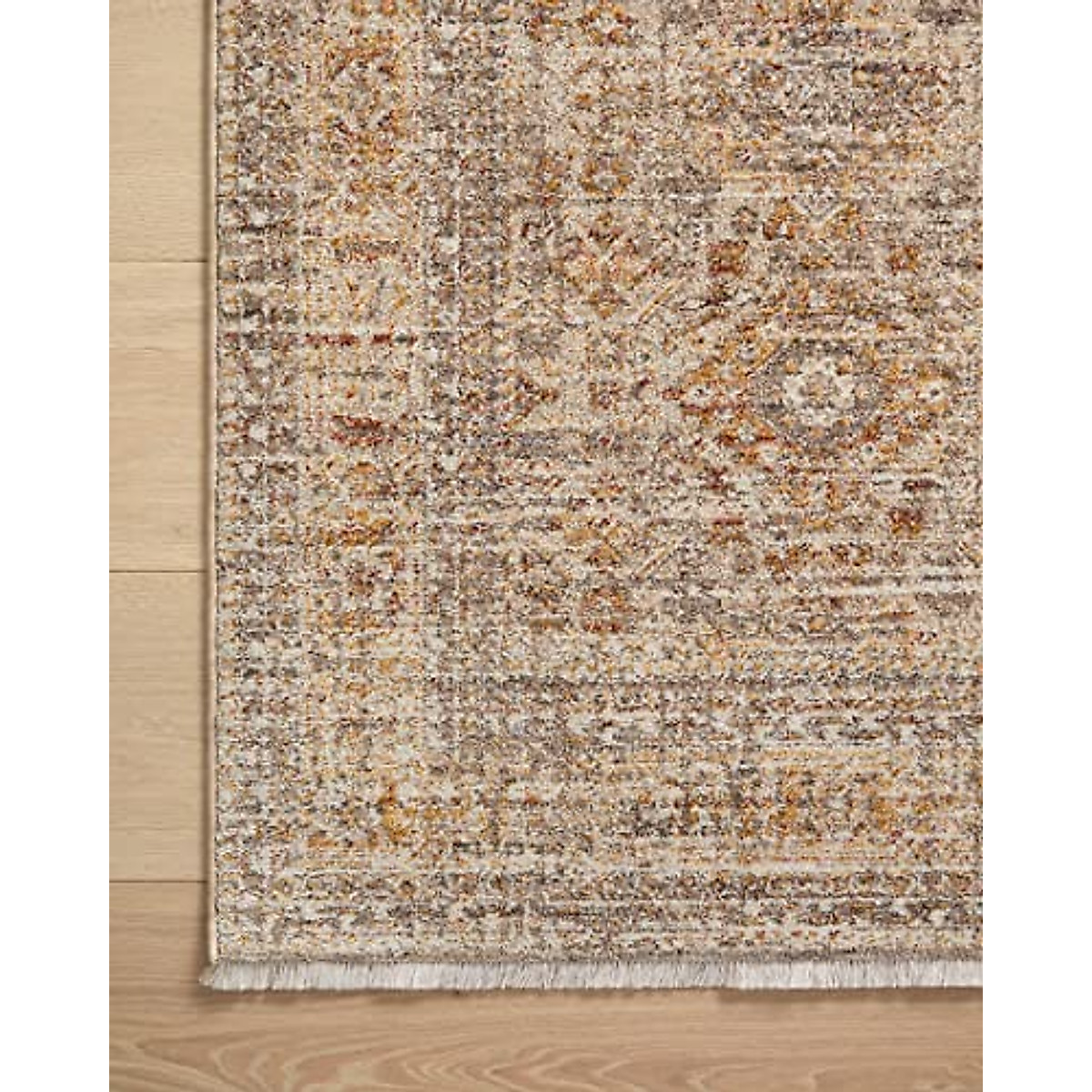 Loloi Angela Rose Blake Collection BLA-06 Oatmeal/Spice 7'-10" x 10'-2", .25" Pile Height, Fringe, Area Rug