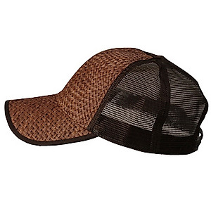 Straw Trucker Cap-Brown Brown OSFM