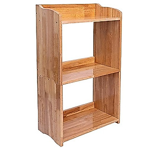 YCICI Bookshelf, 3 Tier Wooden Bookcase, Freestanding Display Storage Shelves Open Bookcase for Bedroom, Living Room and Office (Natural, 3 Tier)