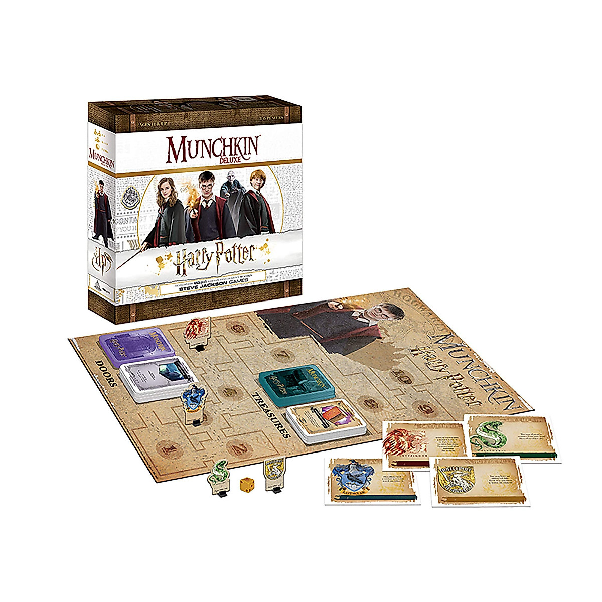 USAOPOLY Munchkin Deluxe Harry Potter Board Game | Officially Licensed Harry Potter Gift | Collectible Steve Jackson's Munchkin Game, Mixed Colours