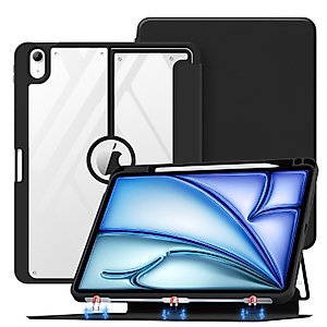 MoKo Case for iPad Air 5th Generation 2022/ iPad Air 4th Generation 2020 with Pencil Holder, iPad Air 10.9 inch Case with Clear Back, Magnetic Multi Angle Stand Cover for iPad Air 5/4,Light Blue