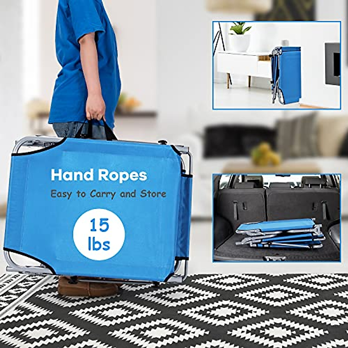 GYMAX Beach Chair with Canopy Shade, Folding Tanning Lounge with Adjustable Backrest, Carry Handle & Side Pocket, Sunbathing Chair for Outside, Patio, Poolside, Lawn (1, Navy)