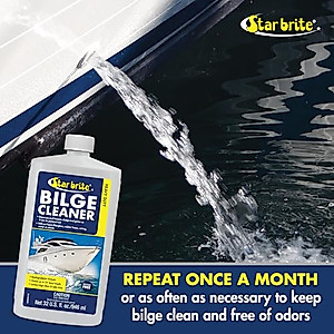 STAR BRITE Heavy Duty Bilge Cleaner -Simple & Easy to Use - Pour In, Run Boat, Pump Out - Emulsifies Oil, Fuel & Leaves Bilge Clean With a Fresh Clean Scent - 32 Ounce (080532)