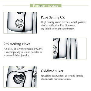 NINGAN 2pcs Heart Prints Rubber Stopper Charms 925 Sterling Silver Rondelle Silicone Spacer Bead for Women's Charm Bracelets (Cute Heart*2)