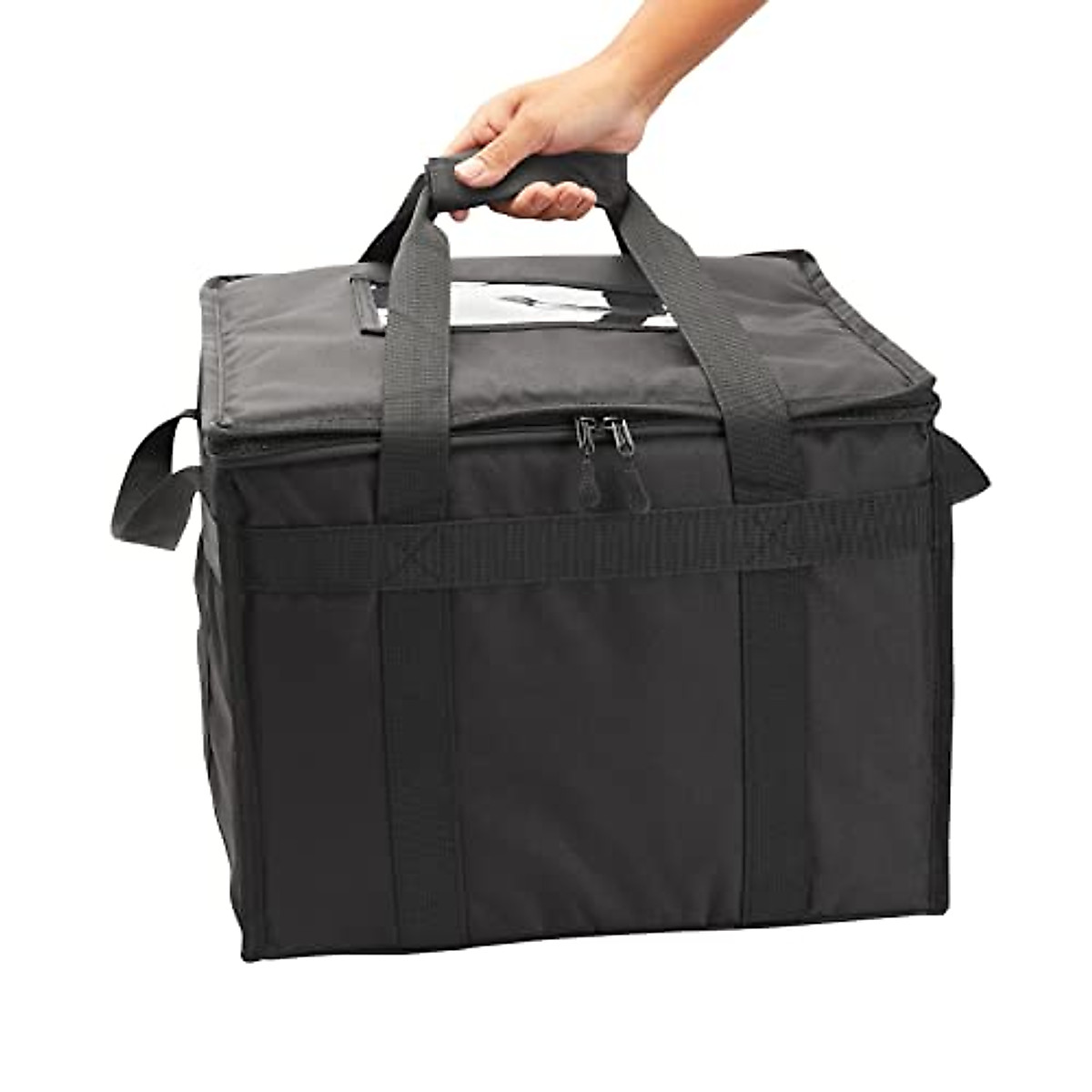 Stockroom Plus Commercial Insulated Food Delivery Bag with Handles and Zipper Top for Hot and Cold Food Delivery (XL 16x15.6x13.2 in, Black)