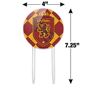 Acrylic Harry Potter Gryffindor Plaid Sigil Cake Topper Party Decoration for Wedding Anniversary Birthday Graduation