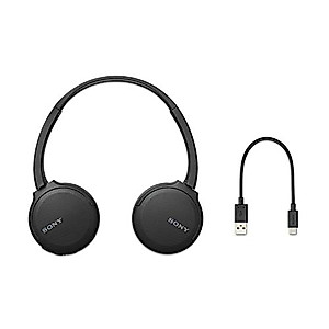 Sony WH-CH510 Wireless Bluetooth Headphones with Mic, 35 Hours Battery Life with Quick Charge, On-ear Style, Hands-Free Call, Voice Assistant - Black