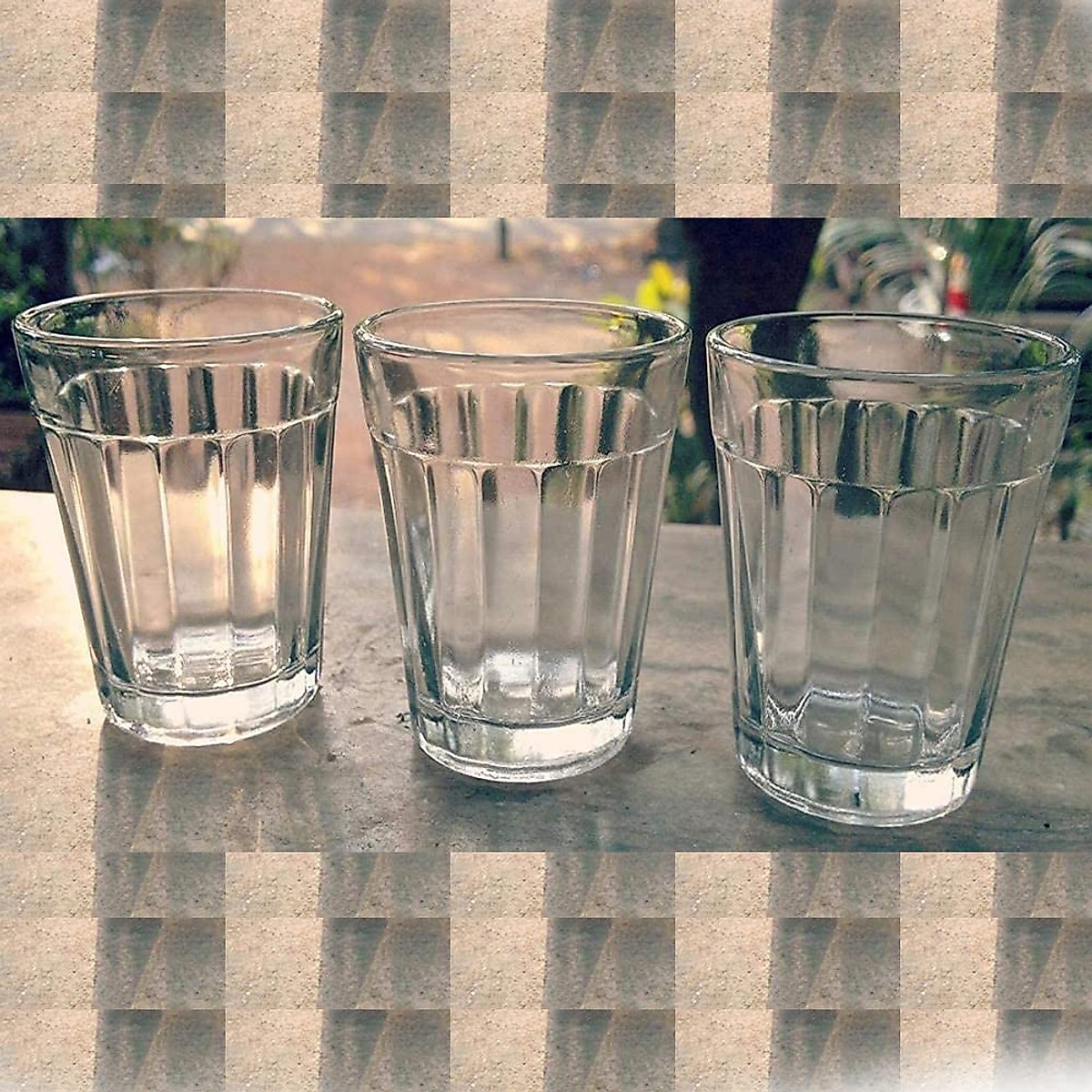 AnNafi® The Cutting Chai Glasses Tea Glasses Set Of 6 Small 100 ml Durable Tempered Clear Water Tumblers For Daily Use Drinking Glass For Soda Juice Milk Beverage Juice Cocktails Iced Glasses