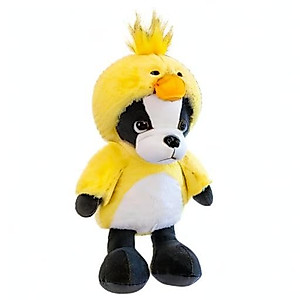 CASAGOOD 13 Inch French Bulldog Stuffed Animal Cosplay as Yellow Duck Plush Toys Soft Bull Dog Toy in Duck Costume, Great Bulldog Plushies Toys Stuffed Animals for Kids