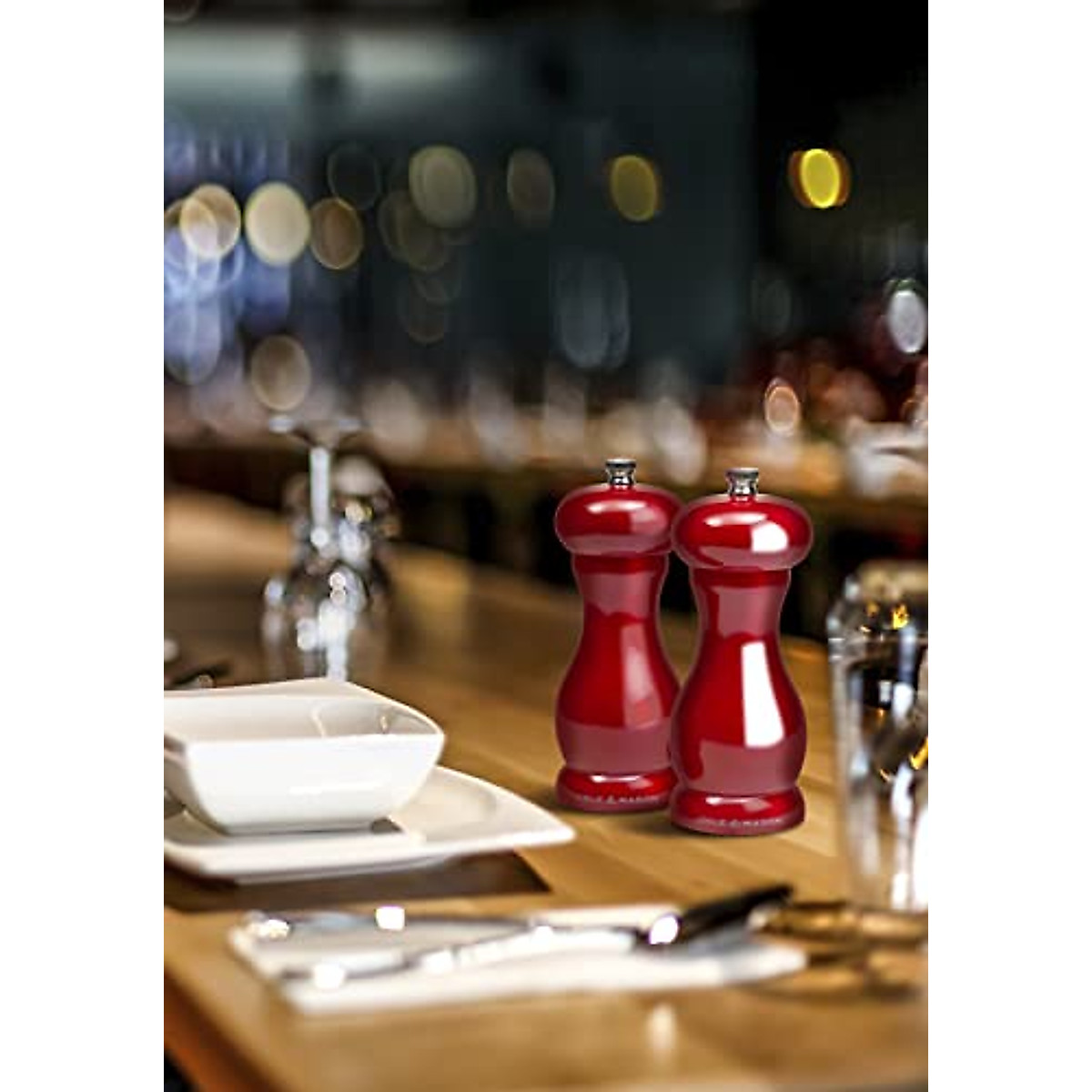 Cole & Mason H321823 Oxford Red Salt Mill | Precision+ Wooden | Premium Coloured Gloss Seasoning Mill | Wood | 155mm | Single | Includes 1 x Salt Grinder | Lifetime Mechanism Guarantee