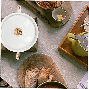 1 set Tea Lid Jar Lids with Relief Ice White Handles Disc Sealing Bowls for Seasoning Dessert Bird Ceramic Steam Holder Saucer Stock Casserole and Food Steaming Home Double