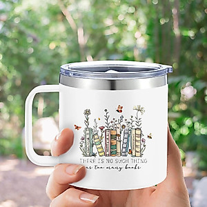 WWHSAI Book Lovers Gifts, Gifts For Book Lovers Women, Readers For Women Men Coffee Cup, Mothers Day Birthday Gift For Readers, Librarian, Bookish, Bookworm Travel Tumbler 14oz