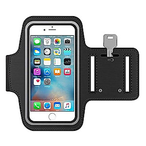 MMOBIEL Arm Phone Holder for Running Compatible with iPhone 15/14/13/13 Pro/12/12 Pro/11/XR and Other Models up to 7.1 inch - Stretchable Running Phone Holder Armband Incl. Key Holder - Black