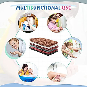 Irenare 6 Pieces Large 20 x 10 Inch Burp Cloths Multi-Colors Muslin Washcloths Baby Burping Diapers 6 Absorbent