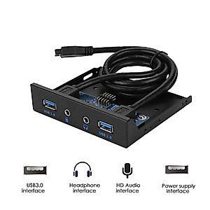 USB3.0 Front Panel,3.5inch 2 USB3.0 Interfaces with Mic Audio Front Panel,USB3.0 Audio Floppy Front Panel,USB 3.0 Front Panel Floppy Disk Bay Computer Case Front Bay