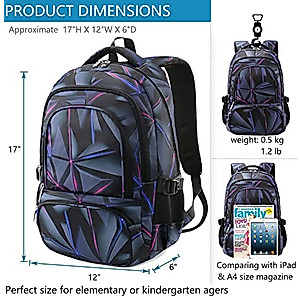 BLUEFAIRY Kids Backpack for Boys School Bookbags for Elementary Primary Middle School Bags Book Bags for Teenagers Adolescentes Back to School Gifts Mochilas para Niños Aged 8-10 Soot Black