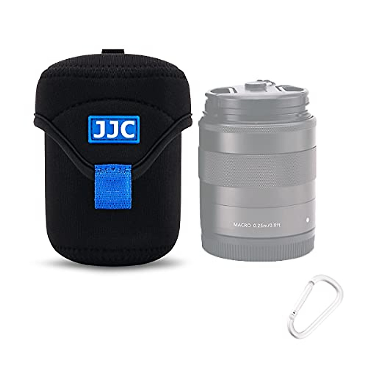 JJC Water Resistant Neoprene Camera Lens Pouch Case, Fold-Over Lens Bag for Mirrorless Lenses Up to 2.6 x 3.1(D X H) for Canon RF 50mm f/1.8, Sony FE 55mm f/1.8, Sigma 56mm f/1.4 etc.