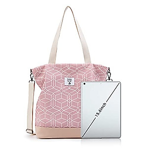 KALIDI Women Fashion Tote Handbags Canvas Cross Body Shoulder Bags Rose Flower Casual Travel Hobo Bag Tote